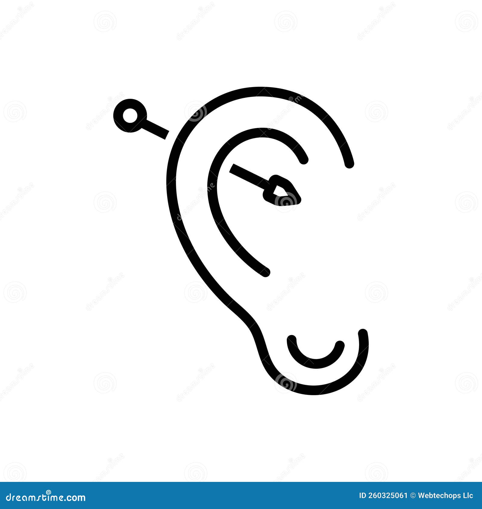 Black Line Icon for Pierce, Puncture and Orifice Stock Vector ...