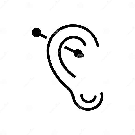 Black Solid Icon for Pierce, Puncture and Orifice Stock Vector ...