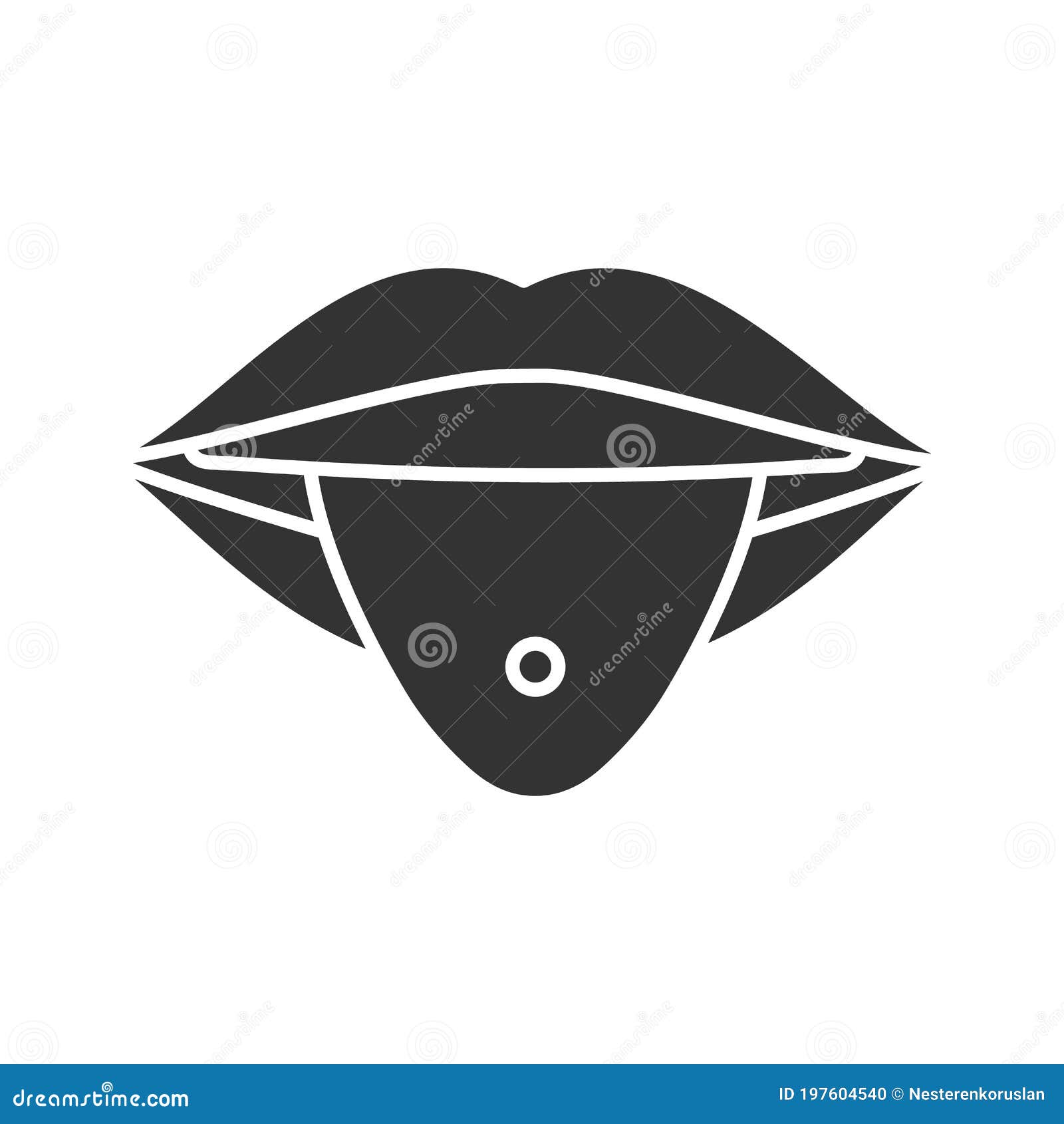 Pierced tongue glyph icon stock vector. Illustration of isolated ... Pierced tongue glyph icon stock vector. Illustration of isolated ...