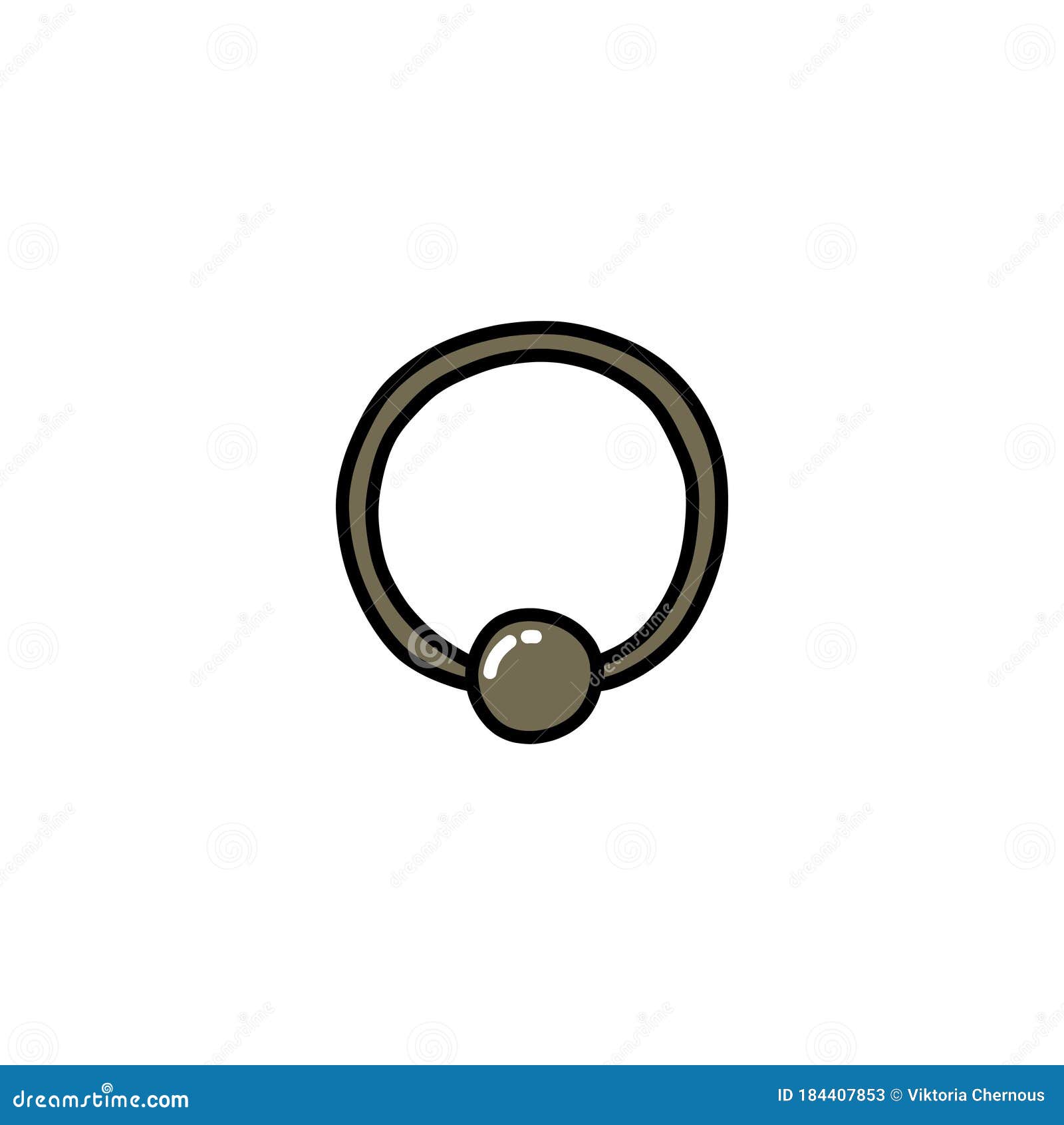 Piercing Earring Doodle Icon, Vector Illustration Stock Illustration ...