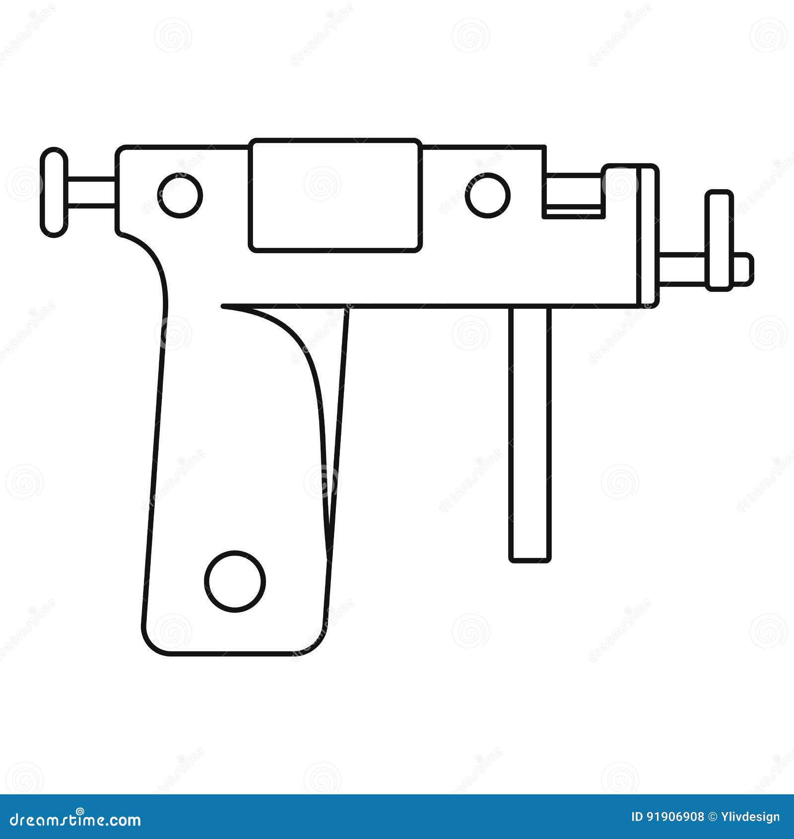 Piercing gun icon outline stock vector. Illustration of luxury - 91906908