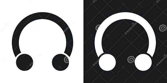 Piercing Icon Set. Ear Pierce Vector Symbol. Solid Metallic Curve ...