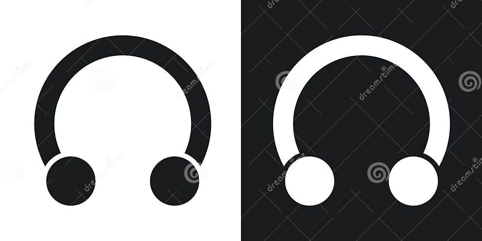 Piercing Icon Set. Ear Pierce Vector Symbol. Solid Metallic Curve ...