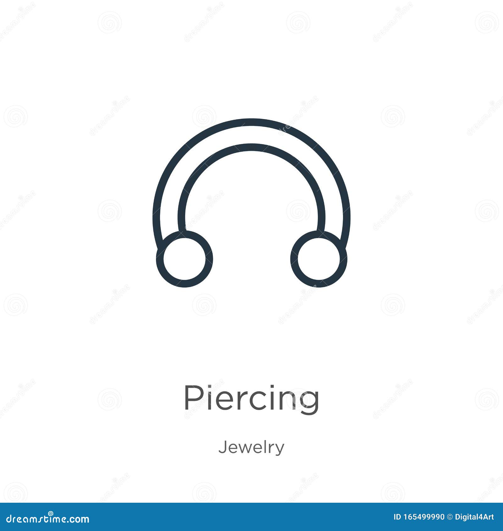 Piercing Icon. Thin Linear Piercing Outline Icon Isolated on White ... Piercing Icon. Thin Linear Piercing Outline Icon Isolated on White ...