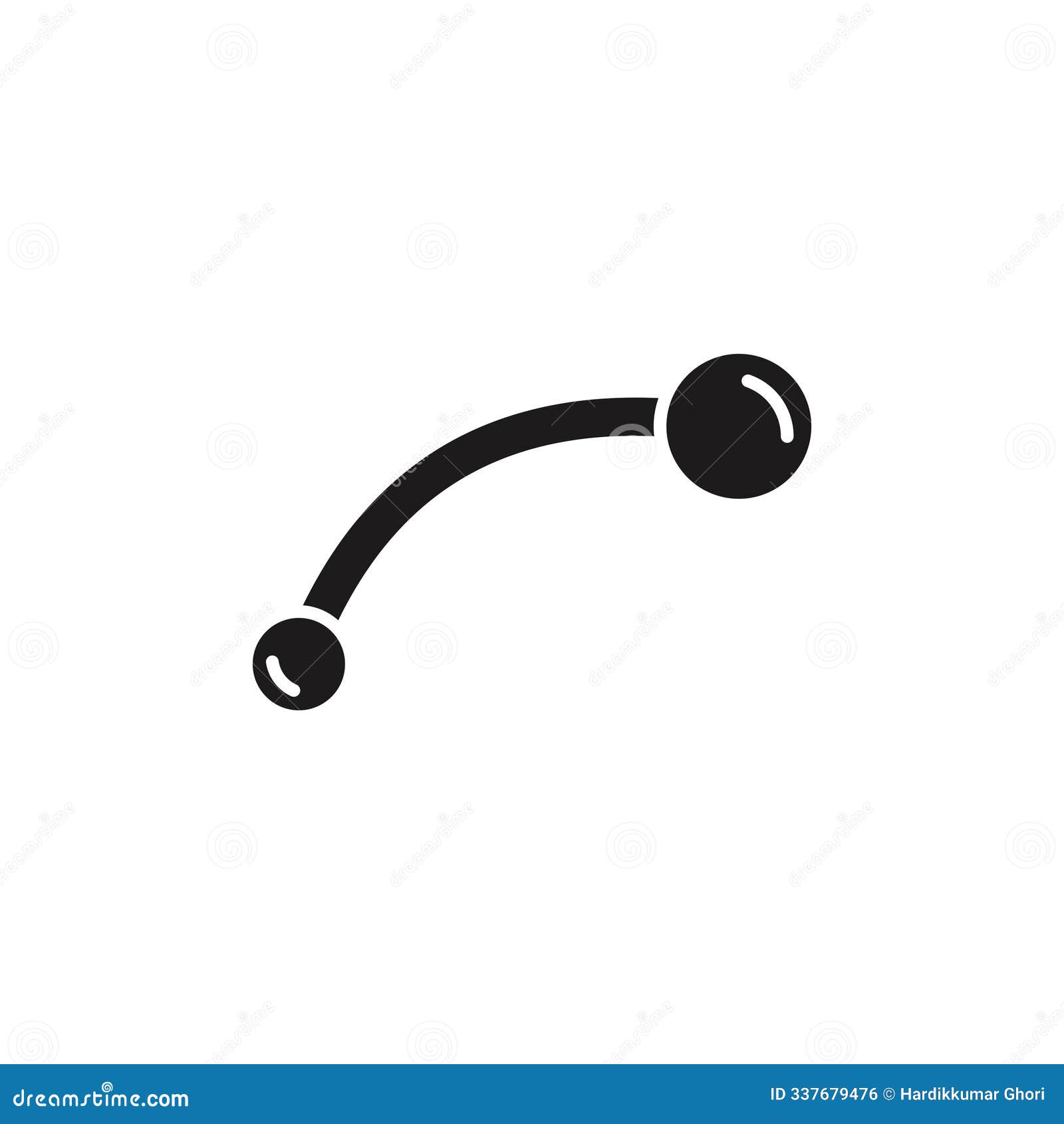 Piercing Icon Set. Ear Pierce Vector Symbol. Solid Metallic Curve ...