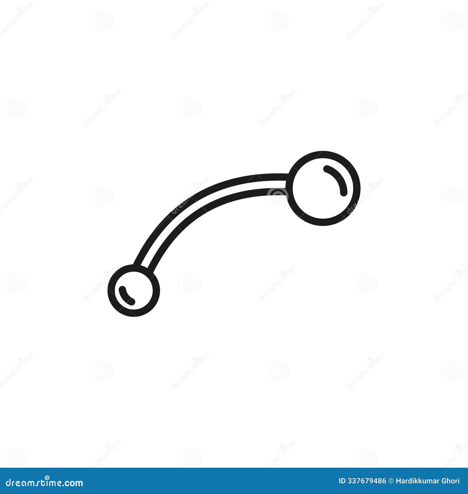 Piercing Icon Set. Ear Pierce Vector Symbol. Solid Metallic Curve ...