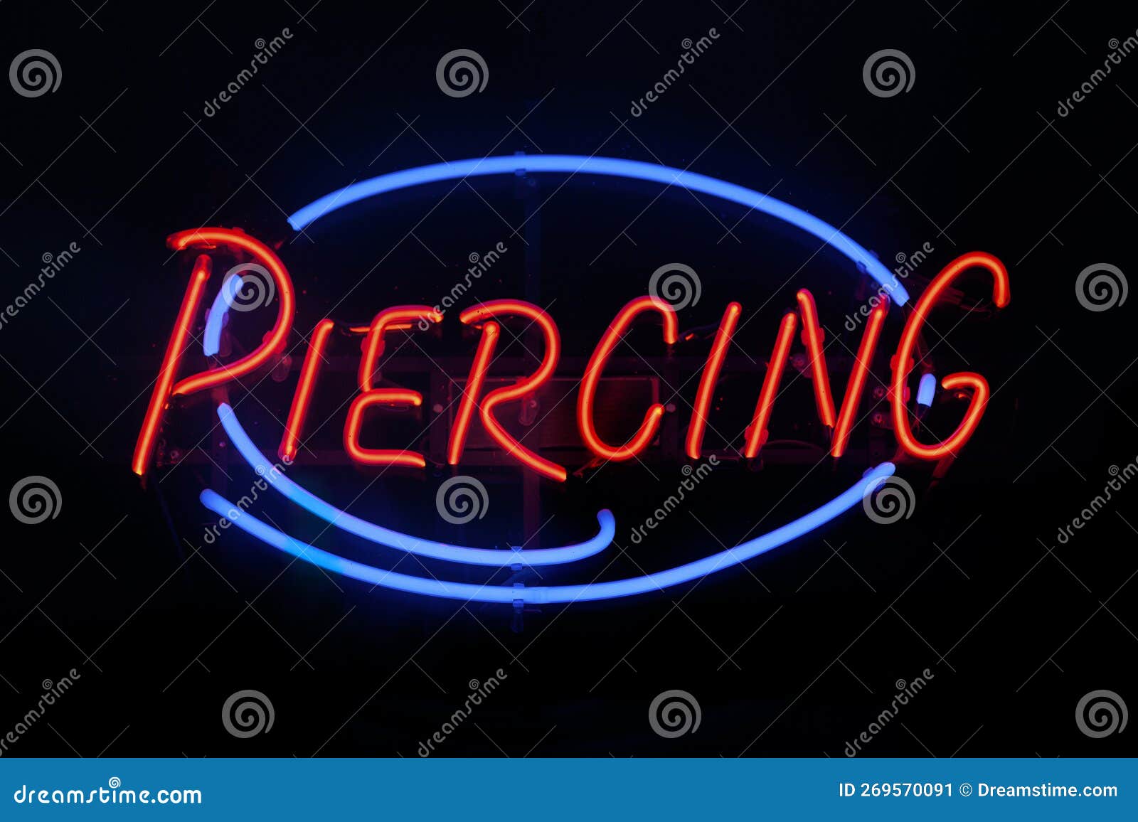 Piercing - Neon light stock image. Image of circle, shiny - 269570091