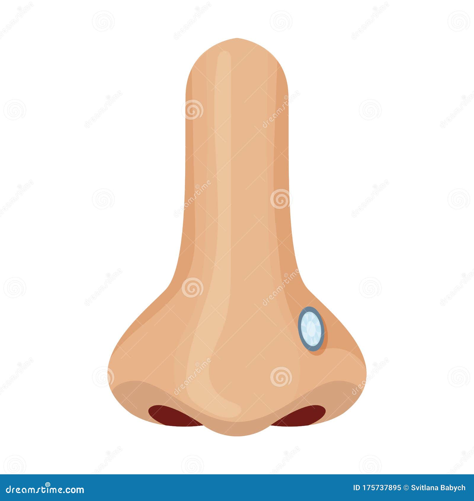 Piercing of Nose Vector Icon.Cartoon Vector Icon Isolated on White ...