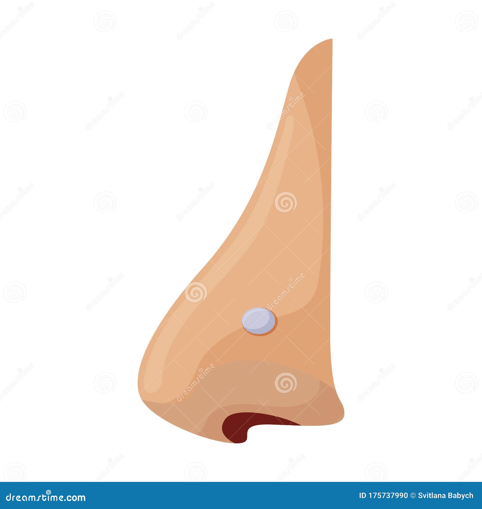 Piercing of Nose Vector Icon.Cartoon Vector Icon Isolated on White ...