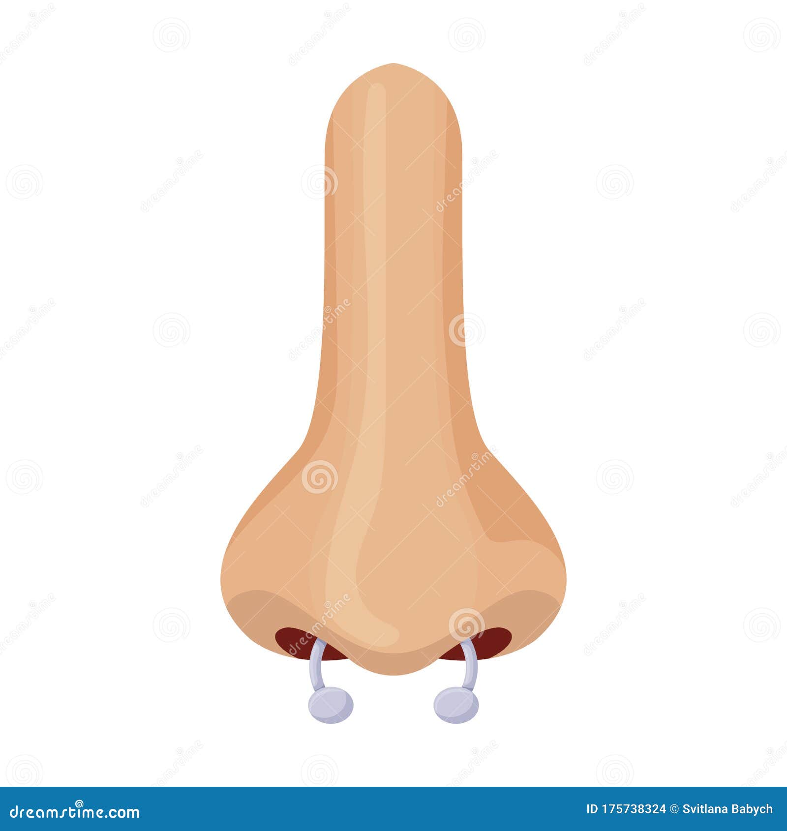 Piercing of Nose Vector Icon.Cartoon Vector Icon Isolated on White ...