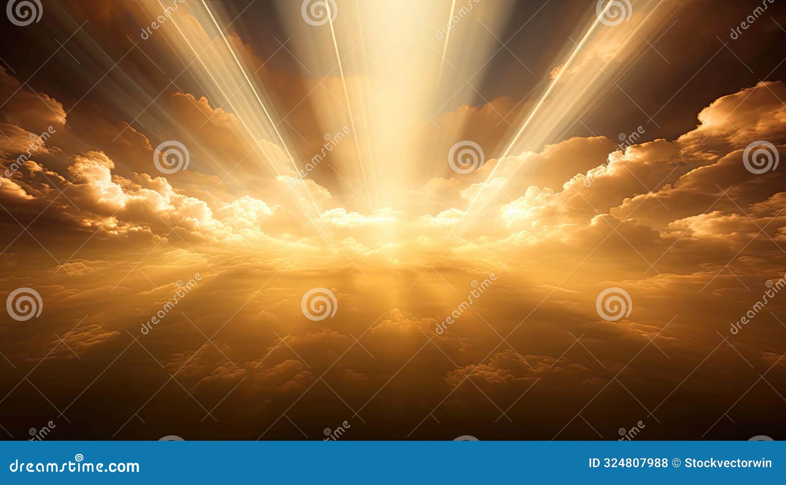 Piercing Rays of Light Clouds Stock Illustration - Illustration of ...
