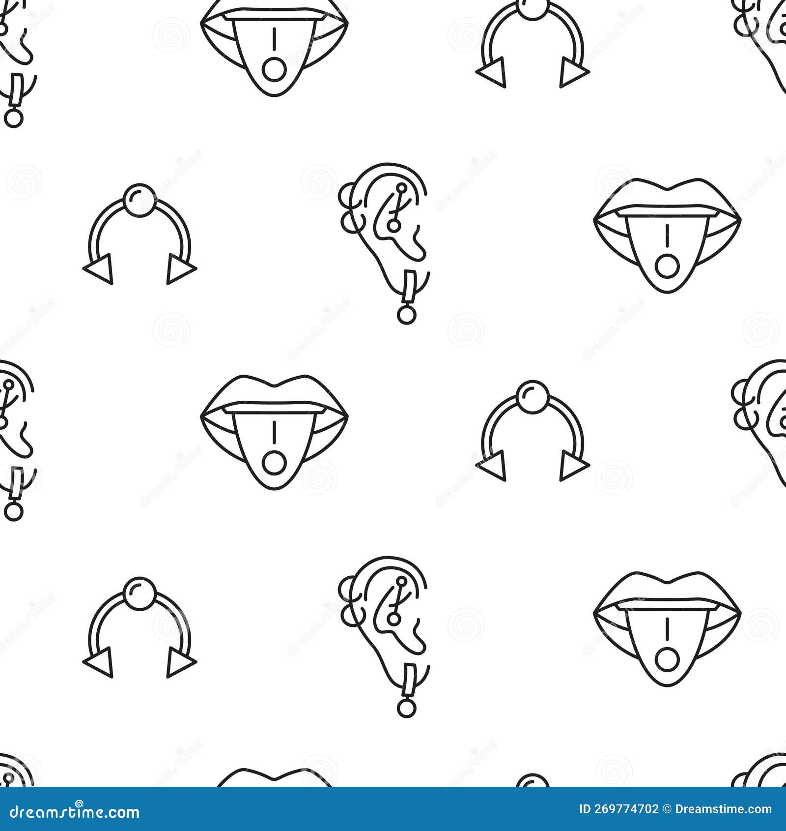 Piercing Seamless Pattern Texture Stock Vector - Illustration of flat ...