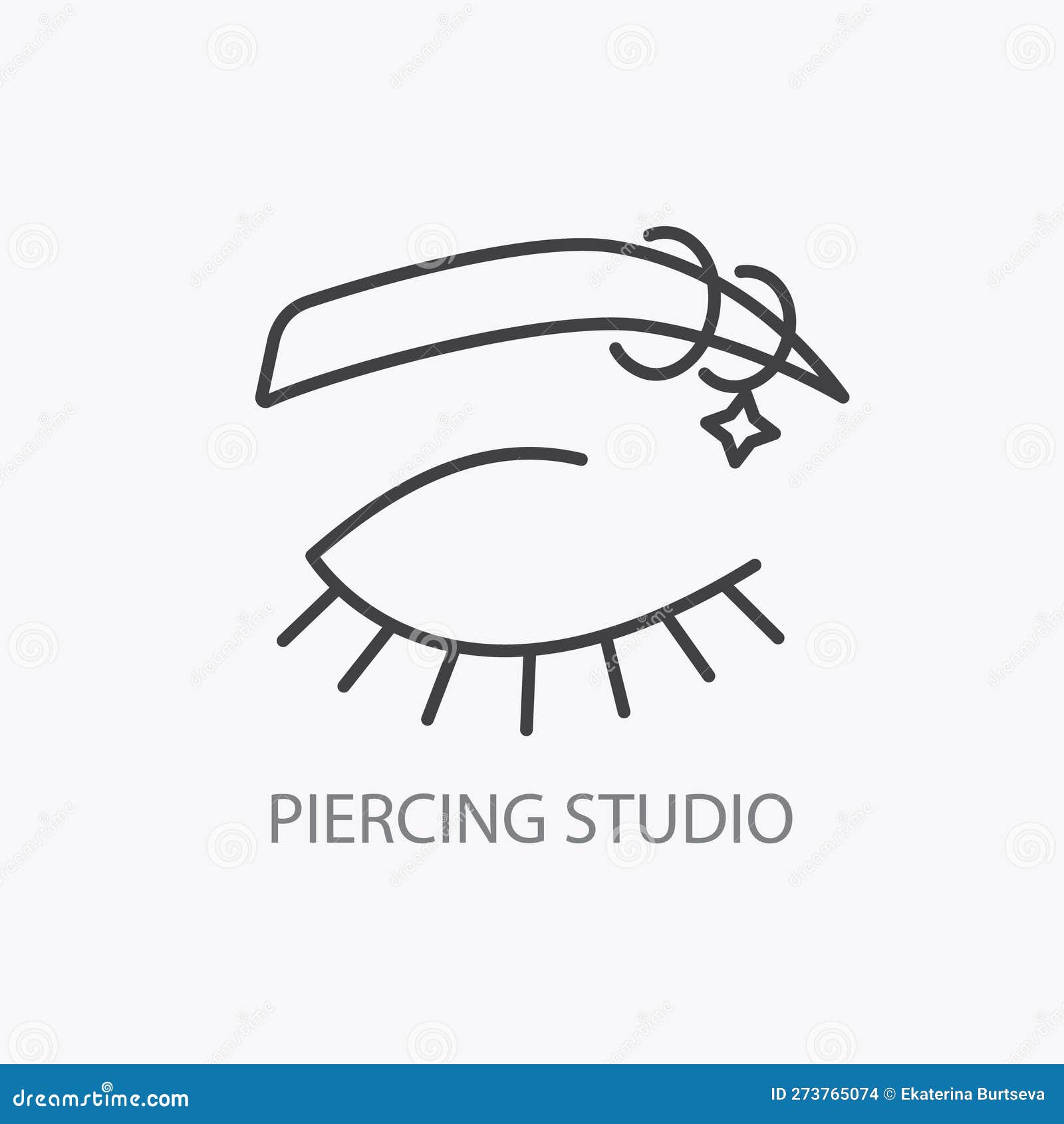Piercing Studio Logo Earrings. Pierced Ear Icon Stock Vector ...