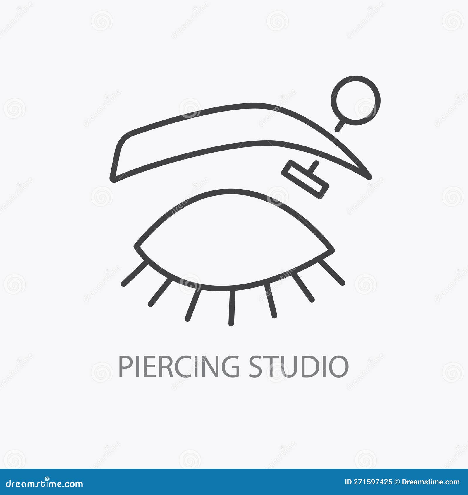 Piercing Studio Logo. Pierced Eyebrow Logotype Stock Vector ...