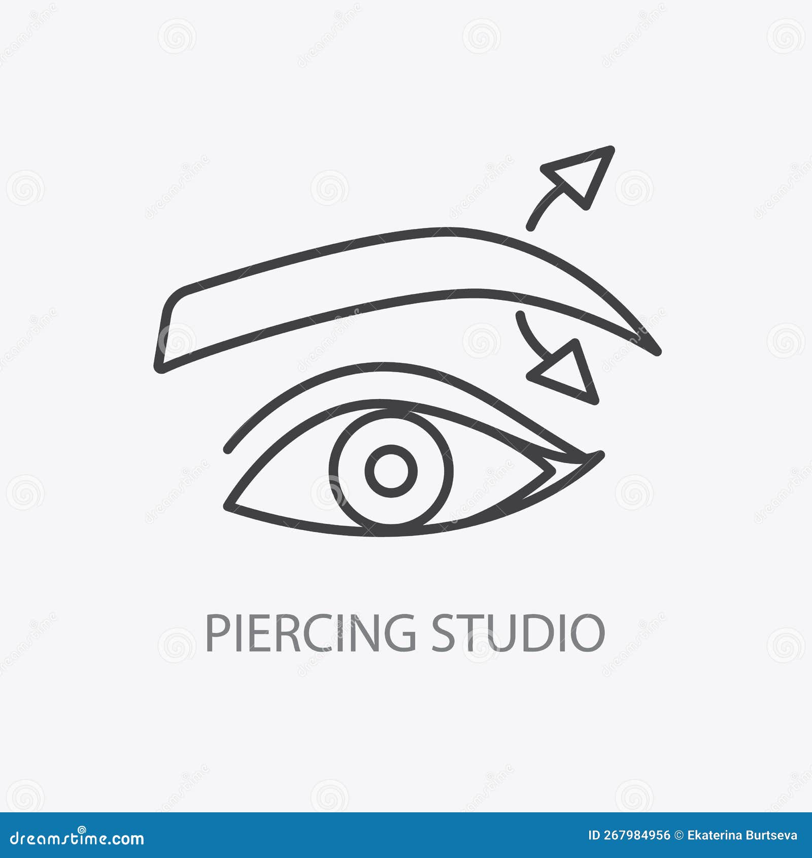 Piercing Studio Logo. Pierced Eyebrow Logotype Stock Vector ...