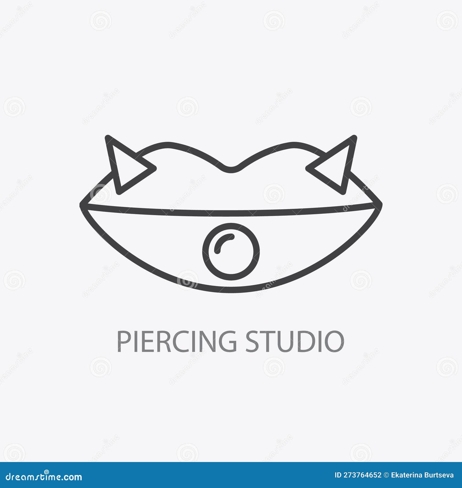 Piercing Studio Logo Template. Pierced Lips Icon Stock Vector ...