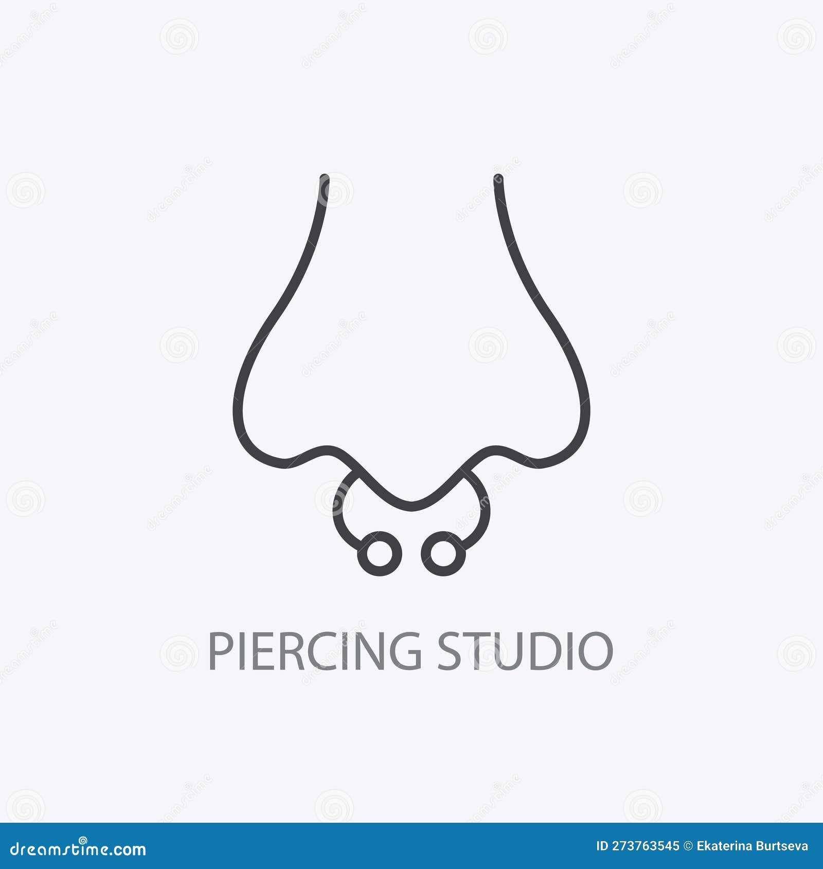 Piercing Studio Logo Template. Pierced Nose Icon Stock Vector ...