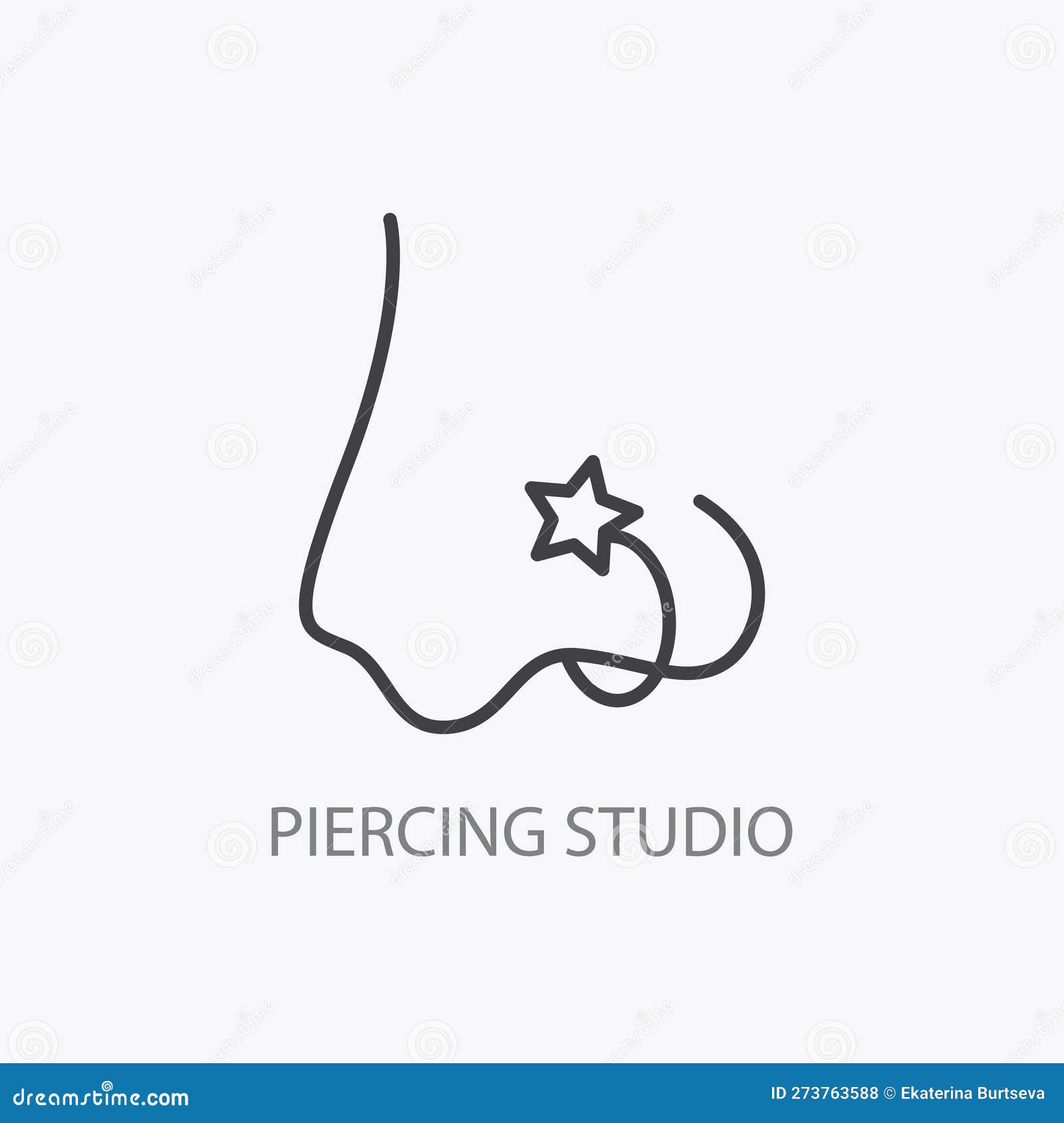 Piercing Studio Logo Template. Pierced Nose Icon Stock Vector ...