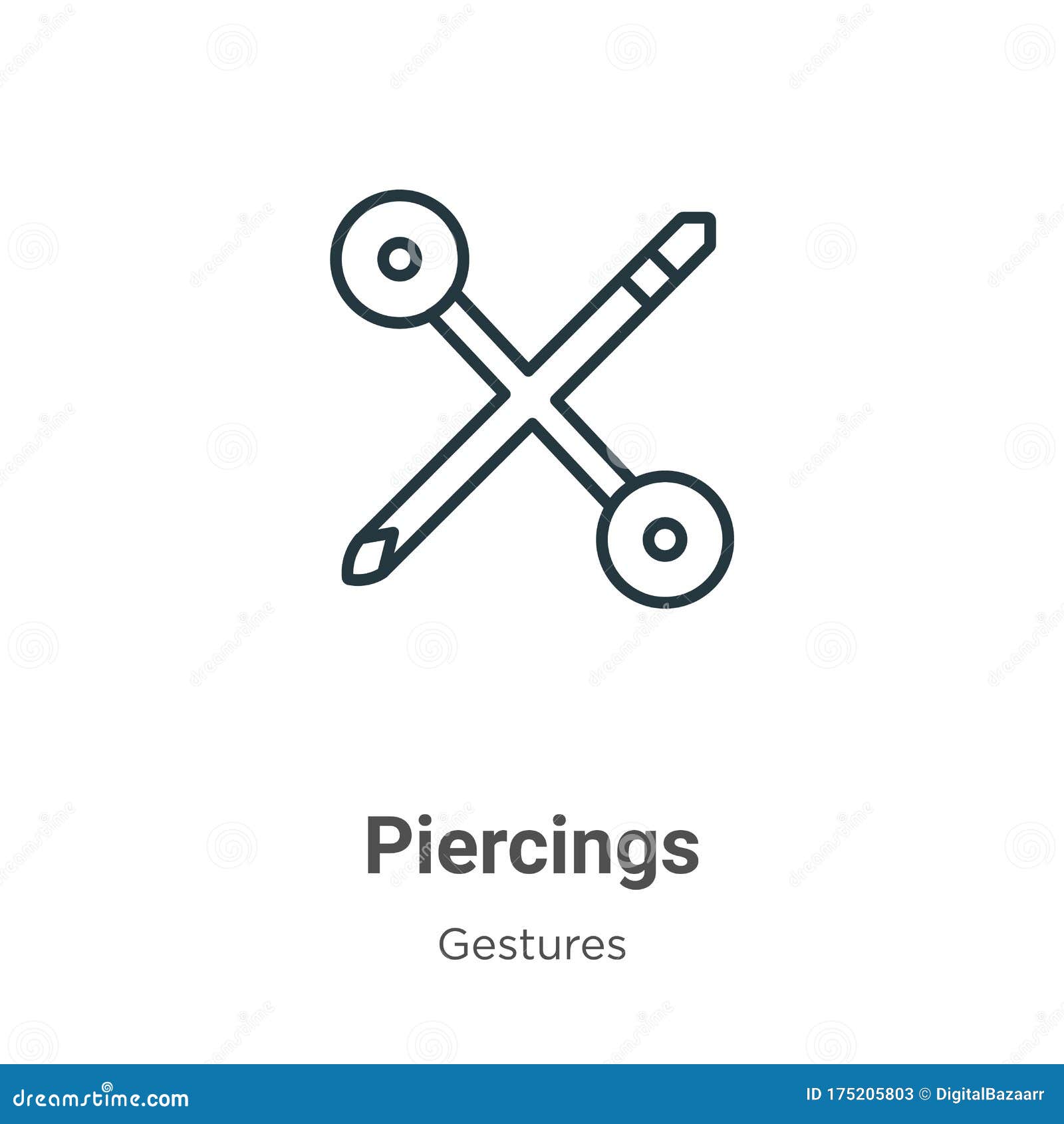 Linear Piercings Icon From Gestures Outline Collection. Thin Line ...