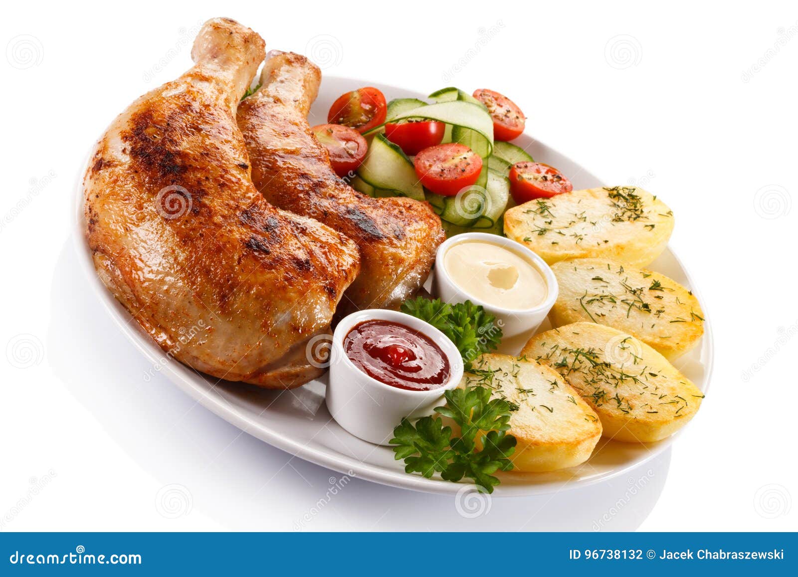 Pierna de pollo asada foto de archivo. Imagen de revuelto - 96738132