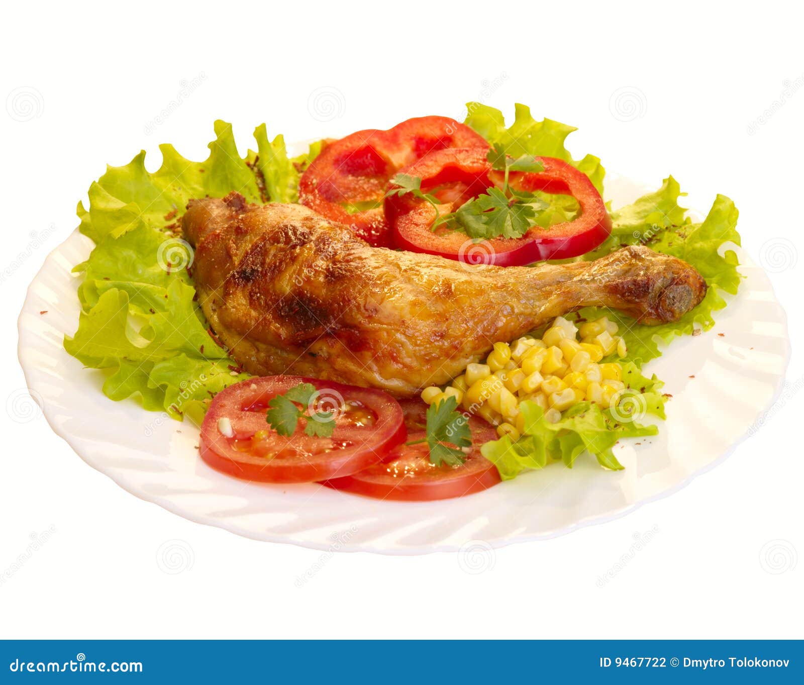 Pierna De Pollo Asada a La Parilla Foto de archivo - Imagen de ...