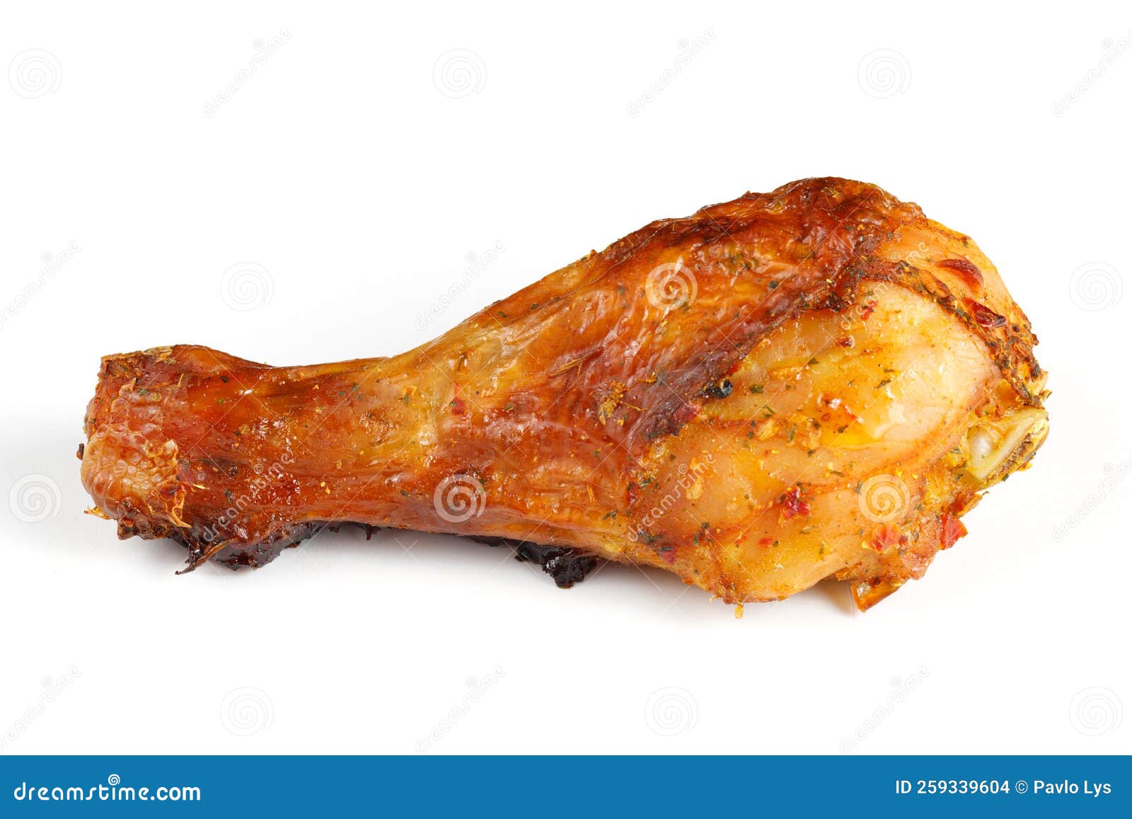 Pierna De Pollo Frita En Aislado Blanco Foto de archivo - Imagen de ...