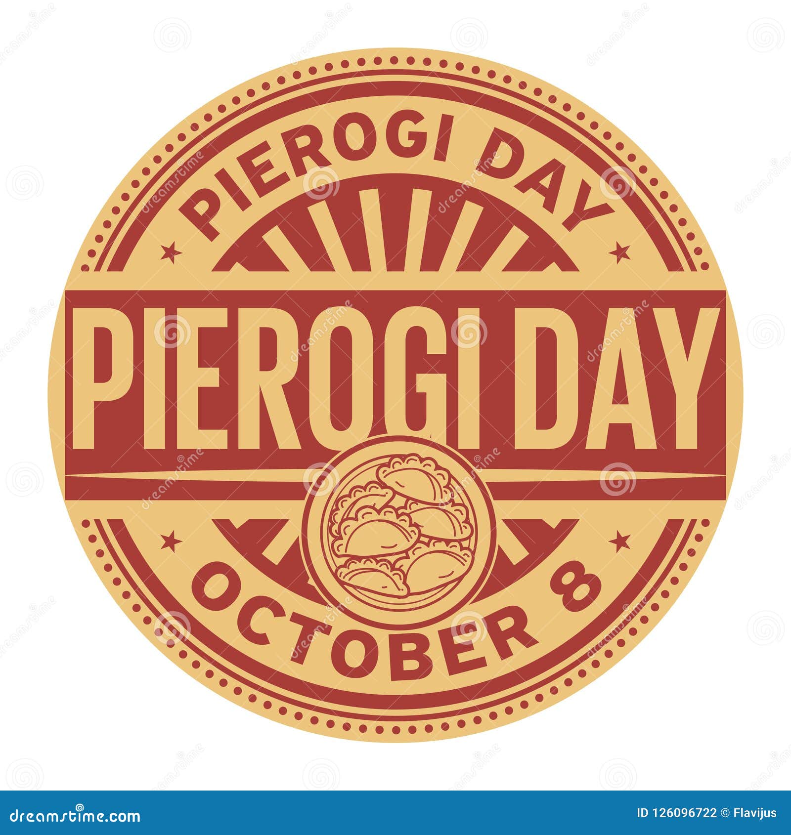 Pierogi Day, October 8 stock vector. Illustration of dinner - 126096722