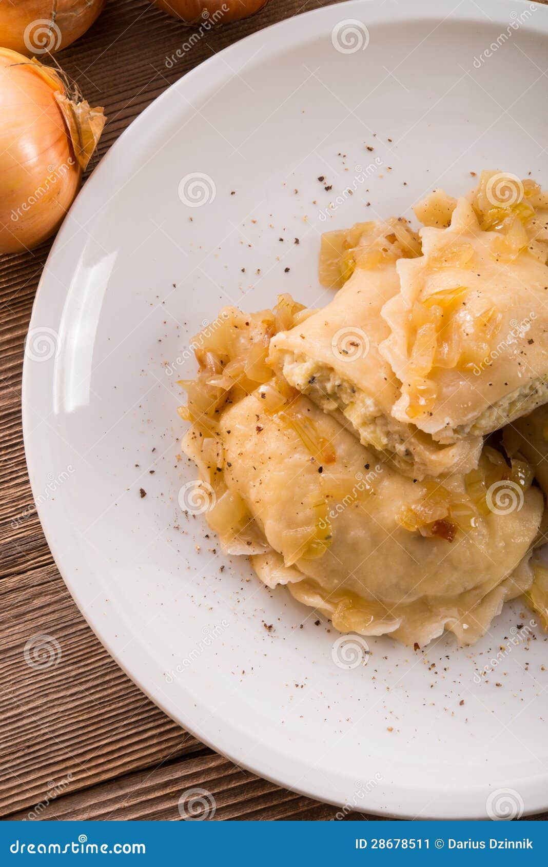 Pierogi.Polish dish stock image. Image of close, onion - 28678511