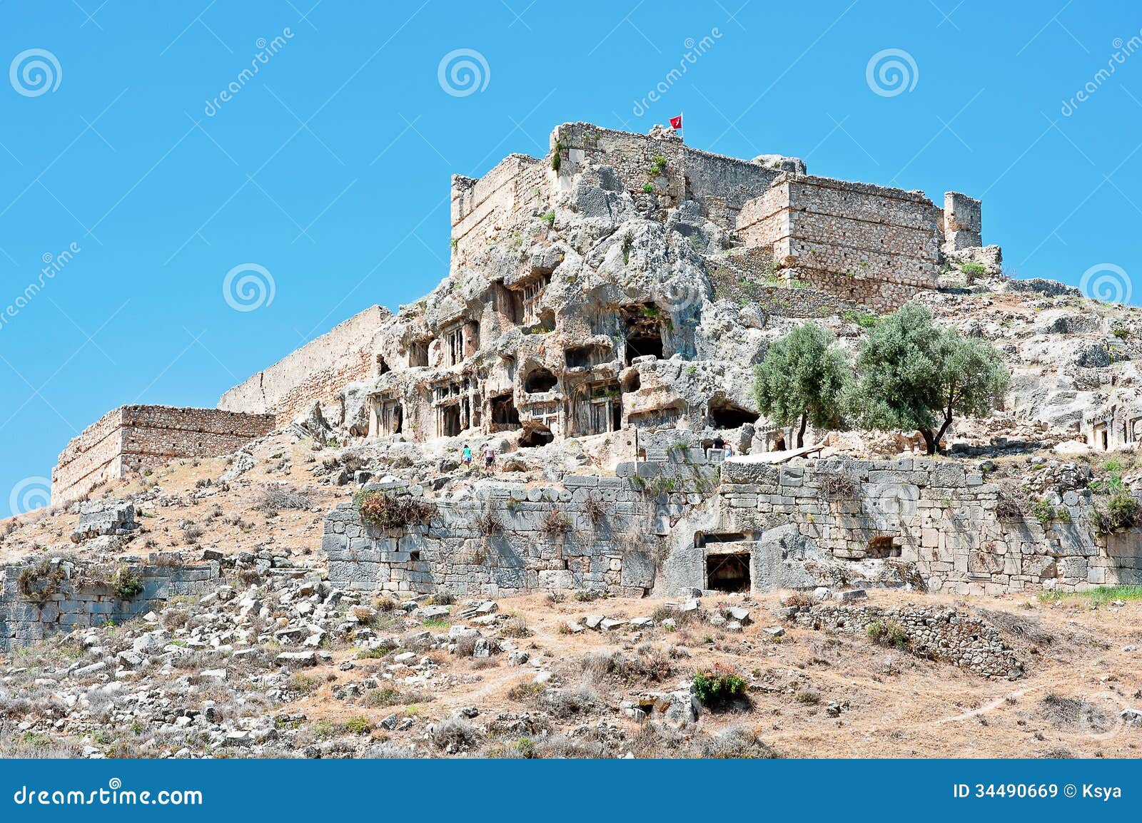 Pierre De Tombe Dans Tlos, Turquie Image stock - Image du architecture ...