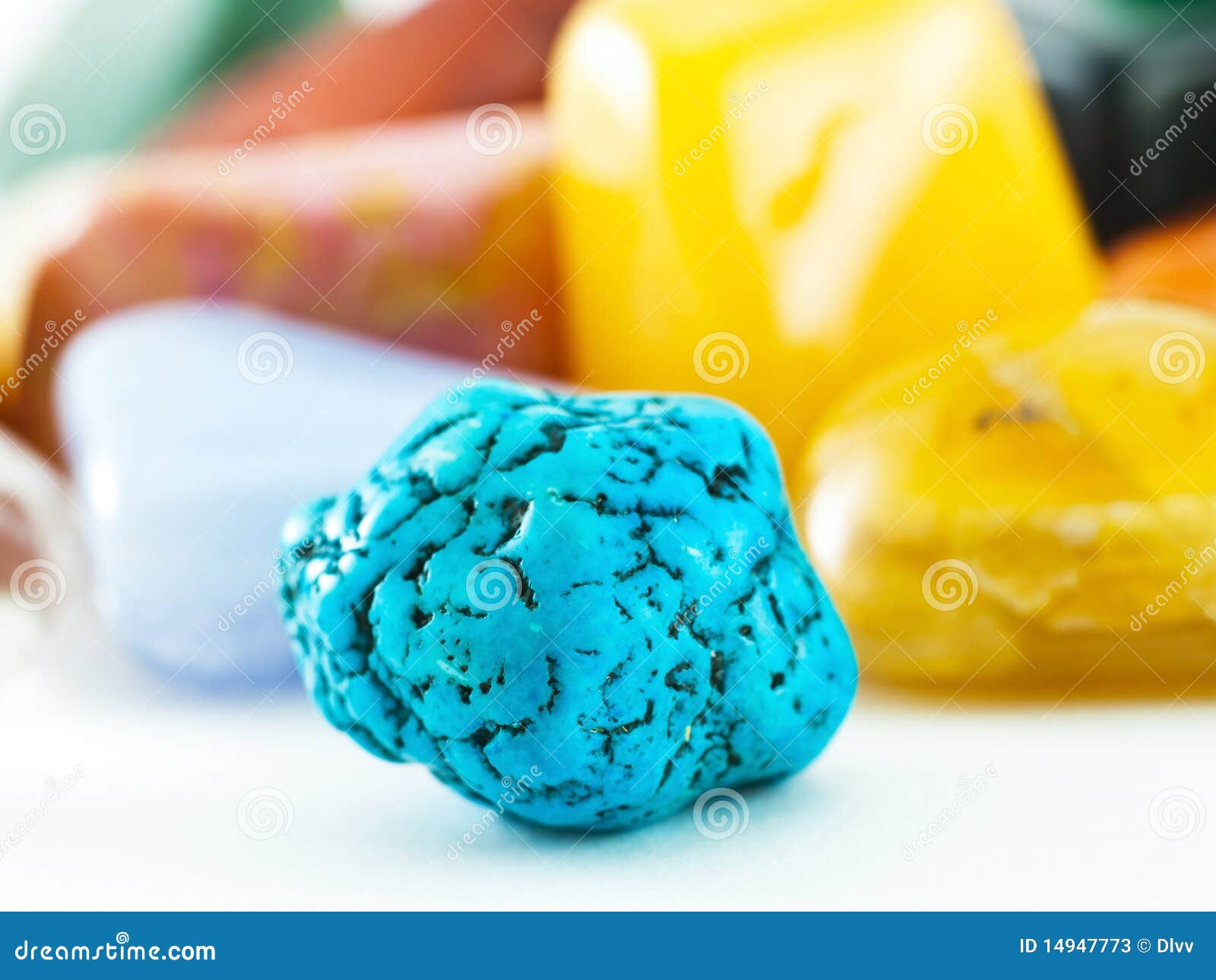 Pierre Gemme Bleue De Turquoise Image stock - Image du noir, décoratif ...