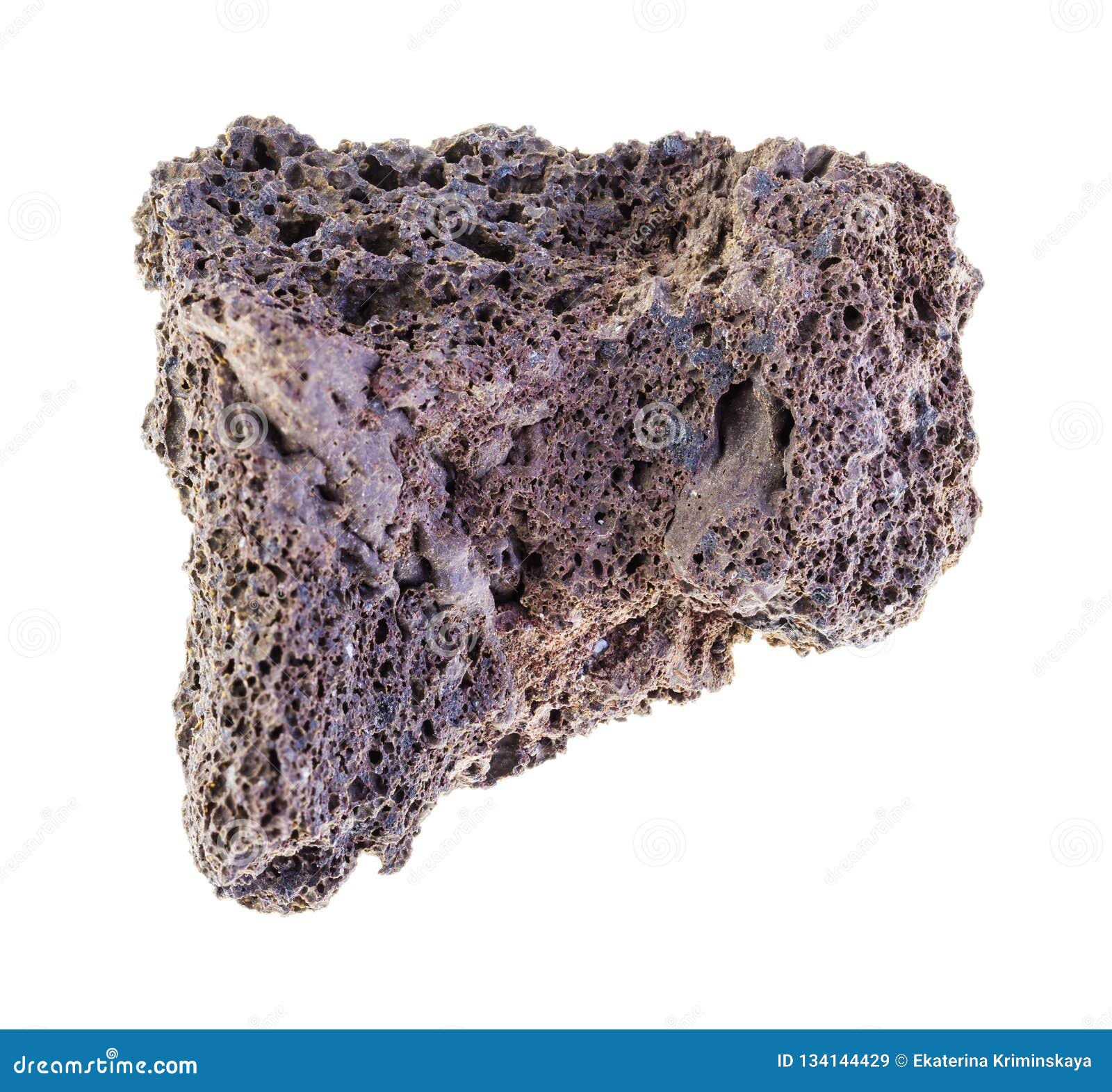 Pierre Ponce Rugueuse Sur Le Blanc Image stock - Image of minerai, brun ...