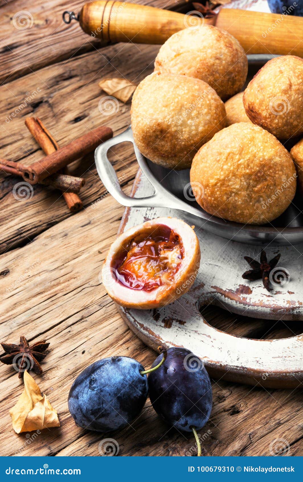 Pies with autumn plum stock photo. Image of autumn, flour - 100679310
