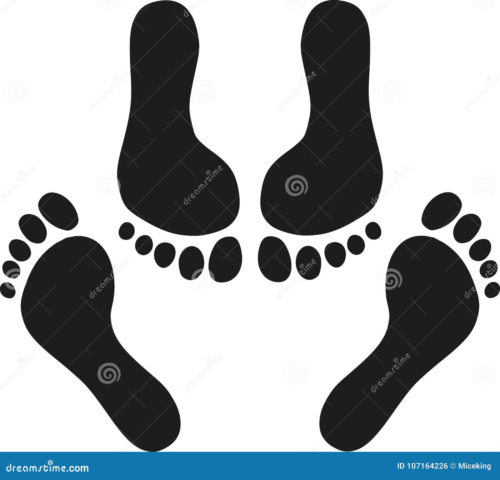 Pies dobles de vector ilustración del vector. Ilustración de coloque ...