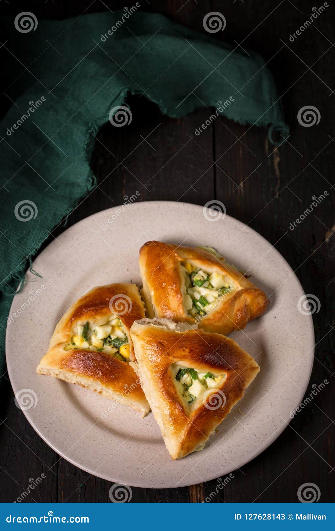 Pies in the Form of a Triangle, Top View Stock Image - Image of baked ...