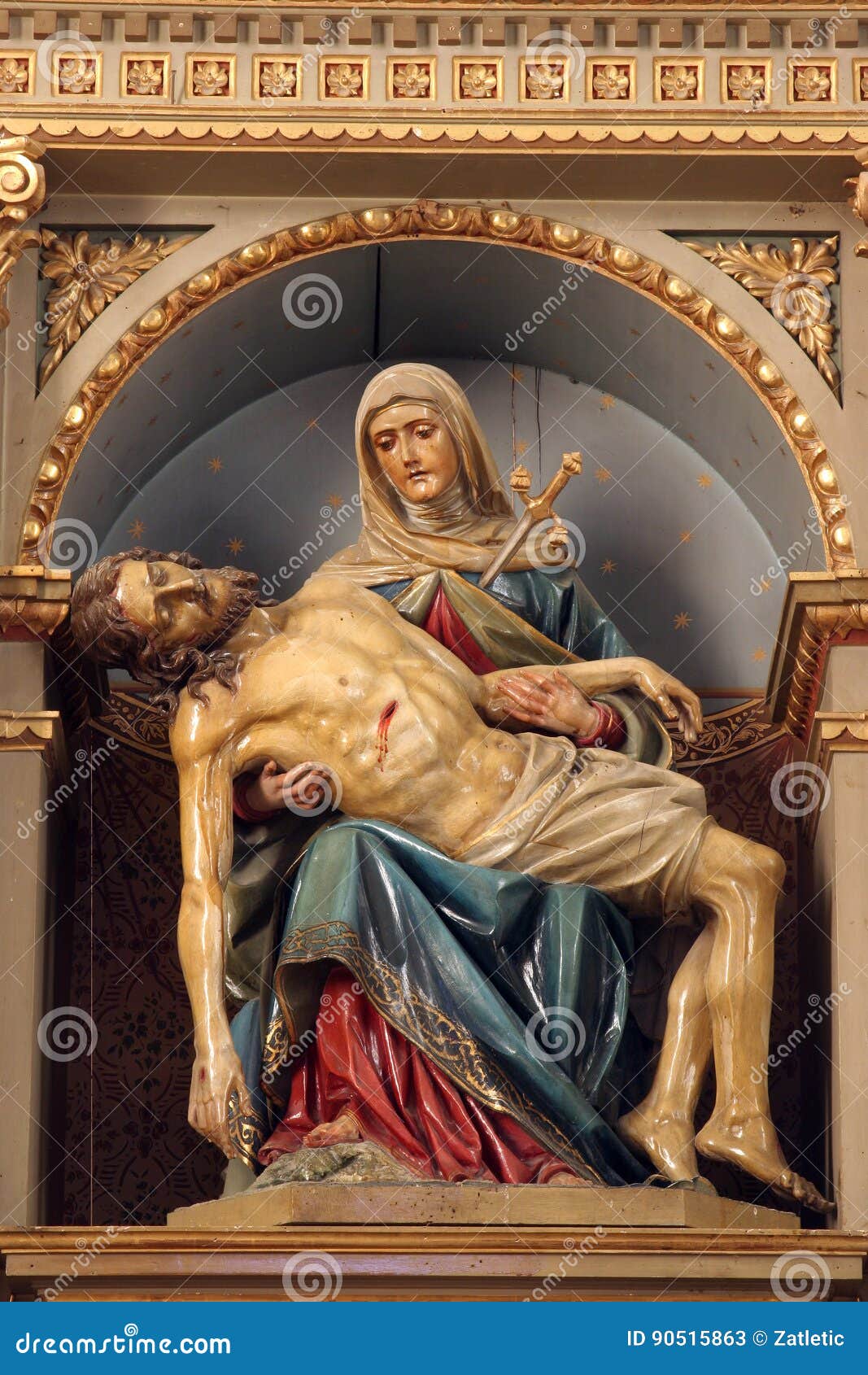 Pieta stock image. Image of devotion, famous, chapel - 90515863