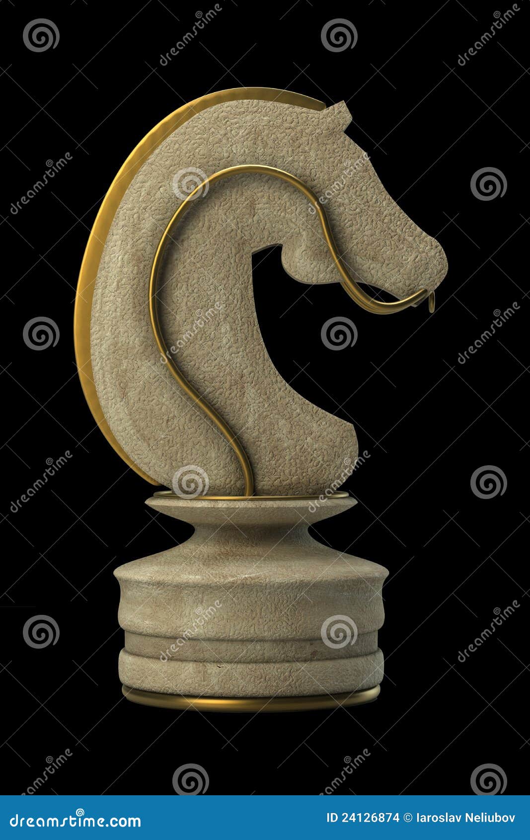 Pietra Del Cavallo Di Scacchi Isolata Illustrazione di Stock ...