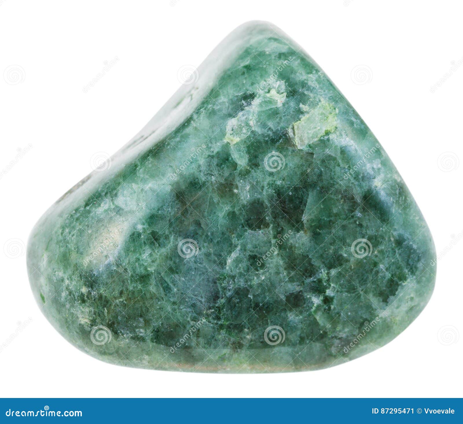 Pietra Preziosa Verde Ruzzolata Della Giadeite Isolata Immagine Stock ...