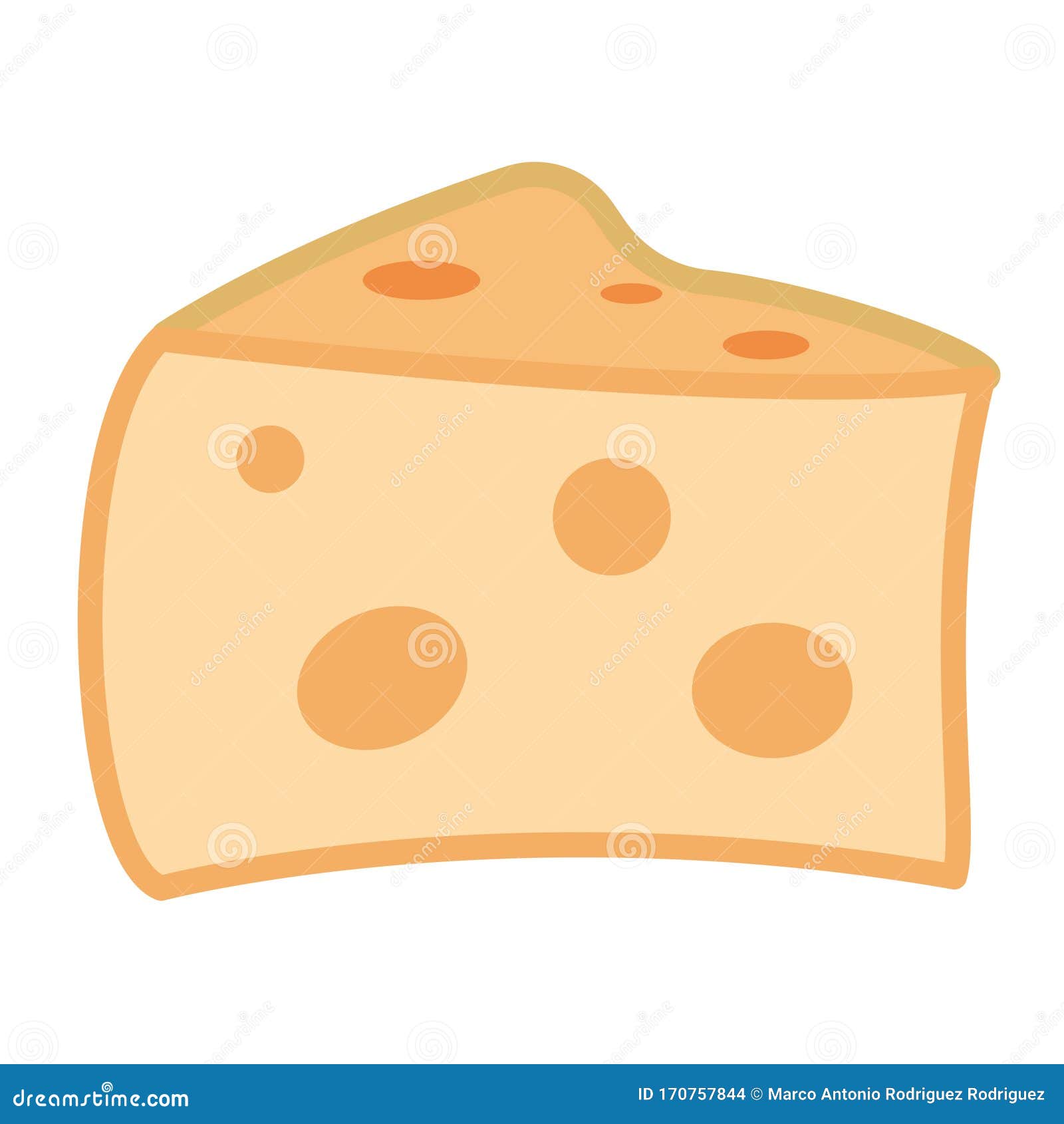 Pieza De Dibujo Vector De Icono Emoji Queso Aislado Stock de ...