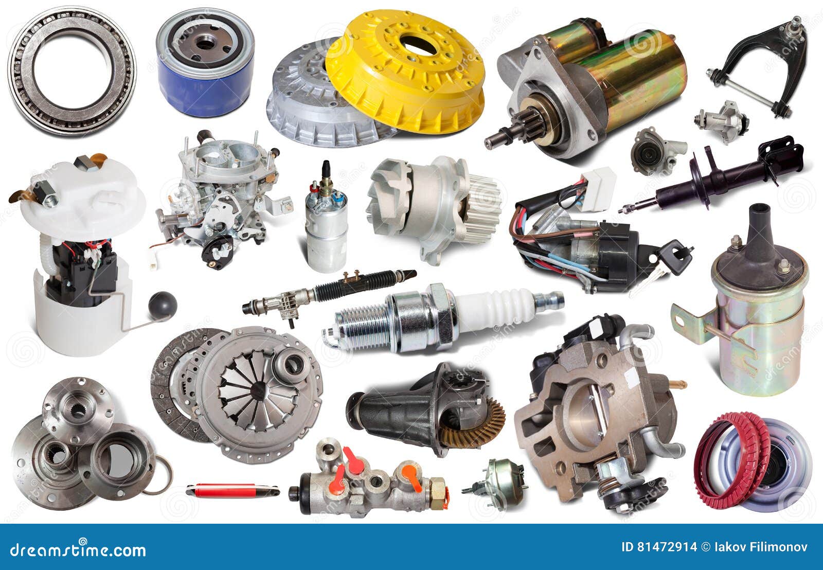 Piezas Del Coche Del Surtido Aisladas Foto de archivo - Imagen de ...