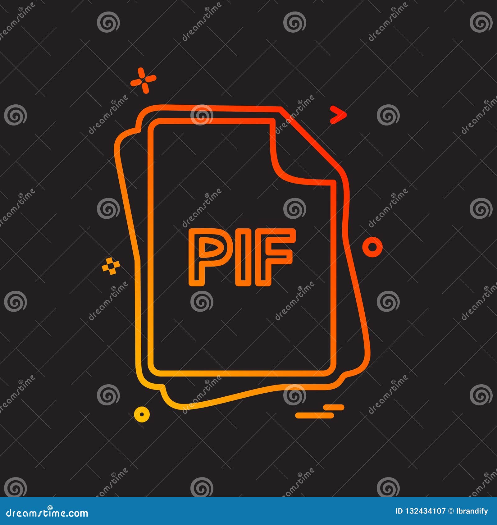 PIF File Type Icon Design Vector Stock Vector - Illustration of program ...