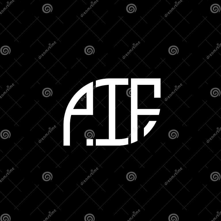 PIF Letter Logo Design on Black Background.PIF Creative Initials Letter ...