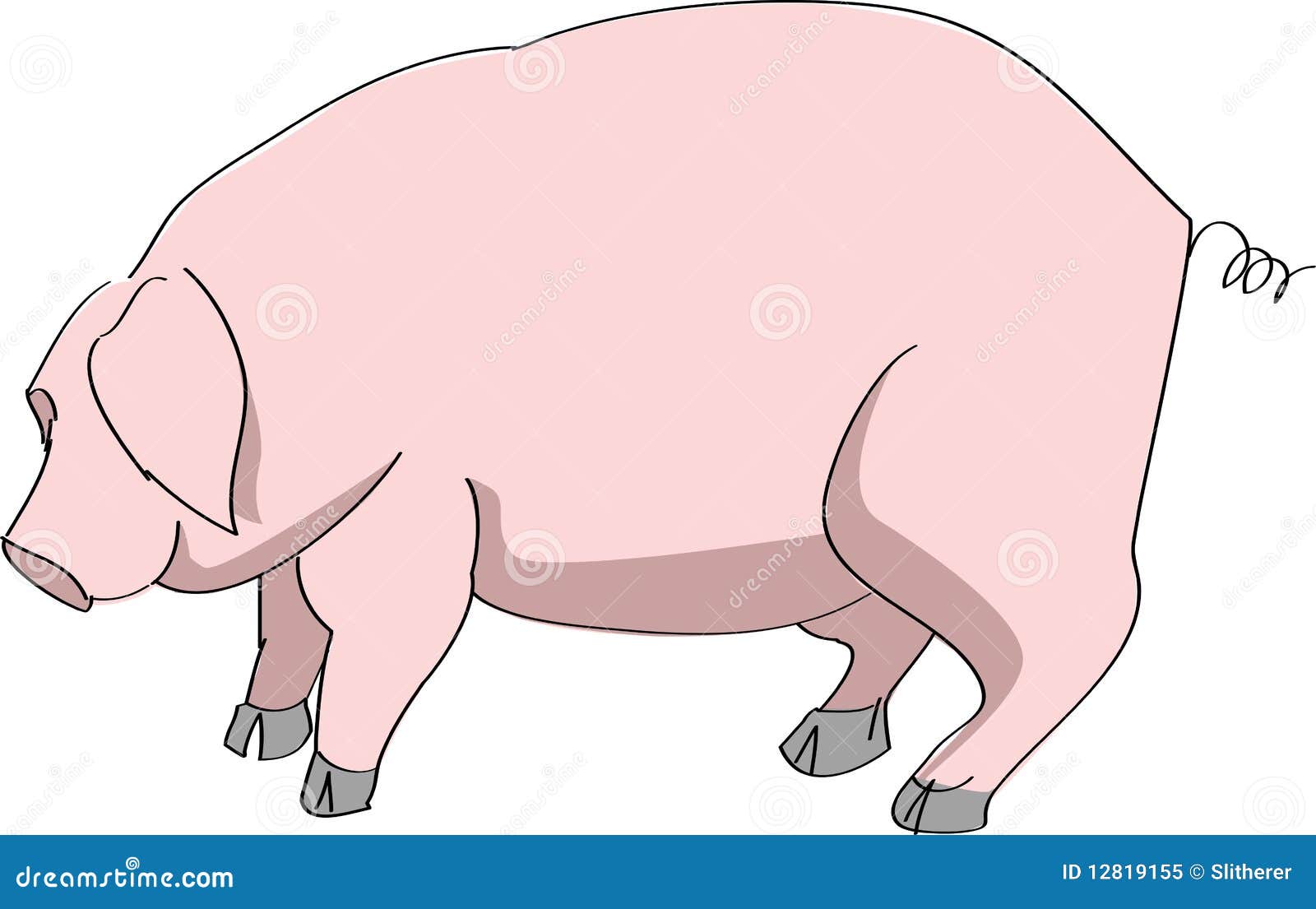 Pig stock vector. Illustration of pink, cartoon, healthy - 12819155