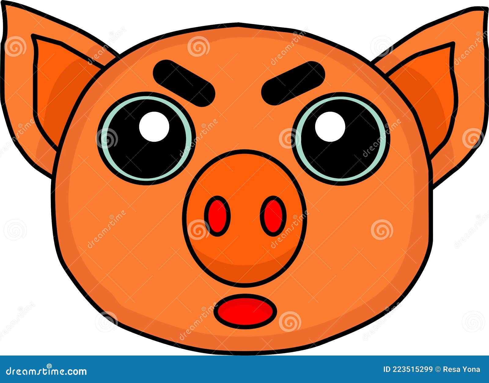 The pig is surprised stock illustration. Illustration of artwork ...