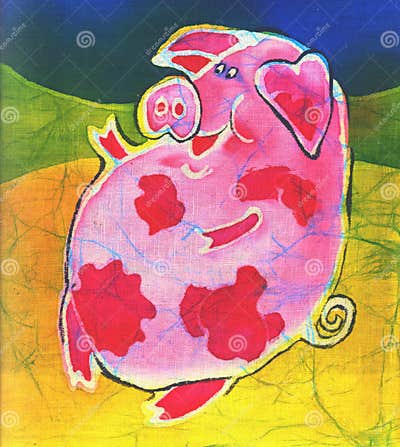 Pig stock illustration. Illustration of batik, domestic - 2624554