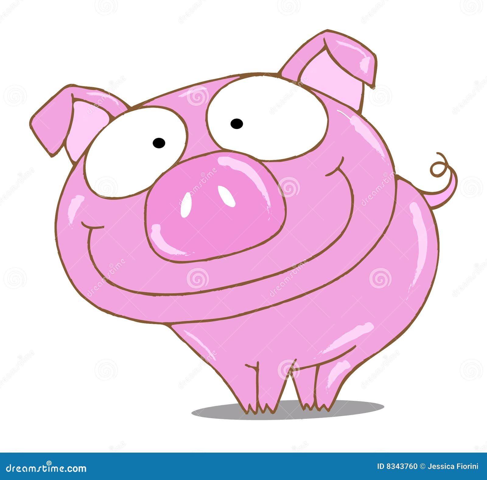 Pig stock vector. Illustration of pink, pork, colors, color - 8343760