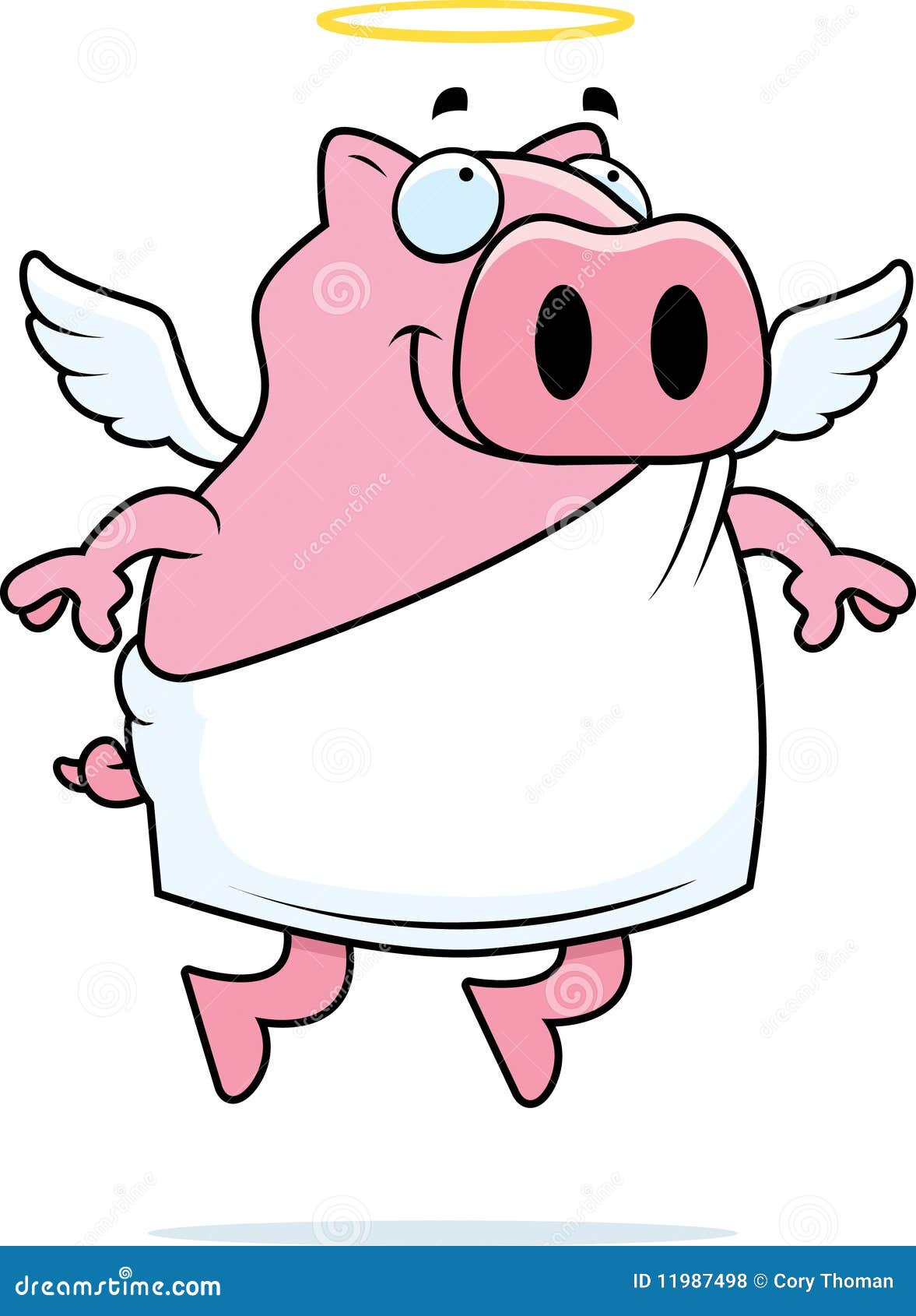 Pig Angel stock vector. Illustration of cartoon, smiling - 11987498