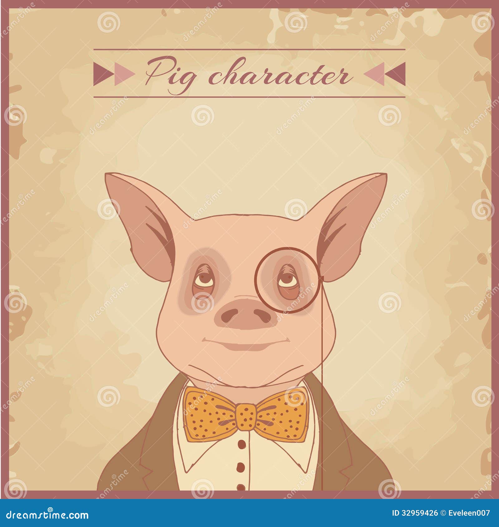 Pig animal character stock vector. Illustration of animals - 32959426
