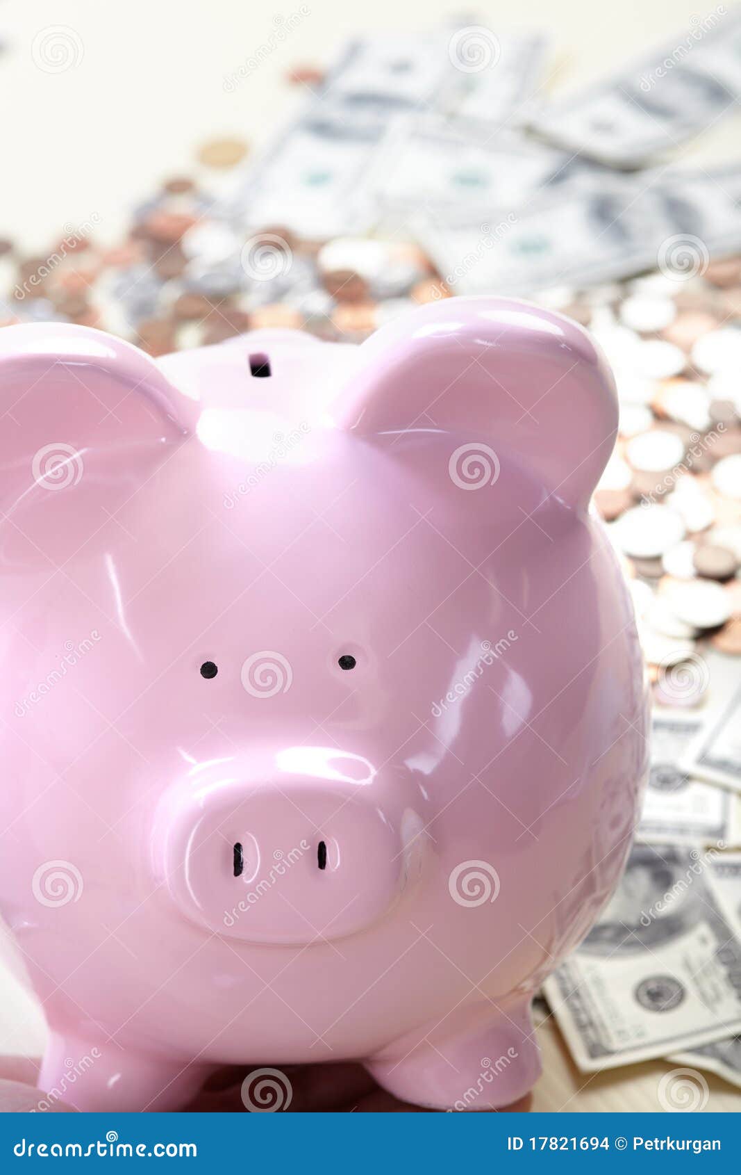 Pig bank and money stock photo. Image of dollar, success - 17821694