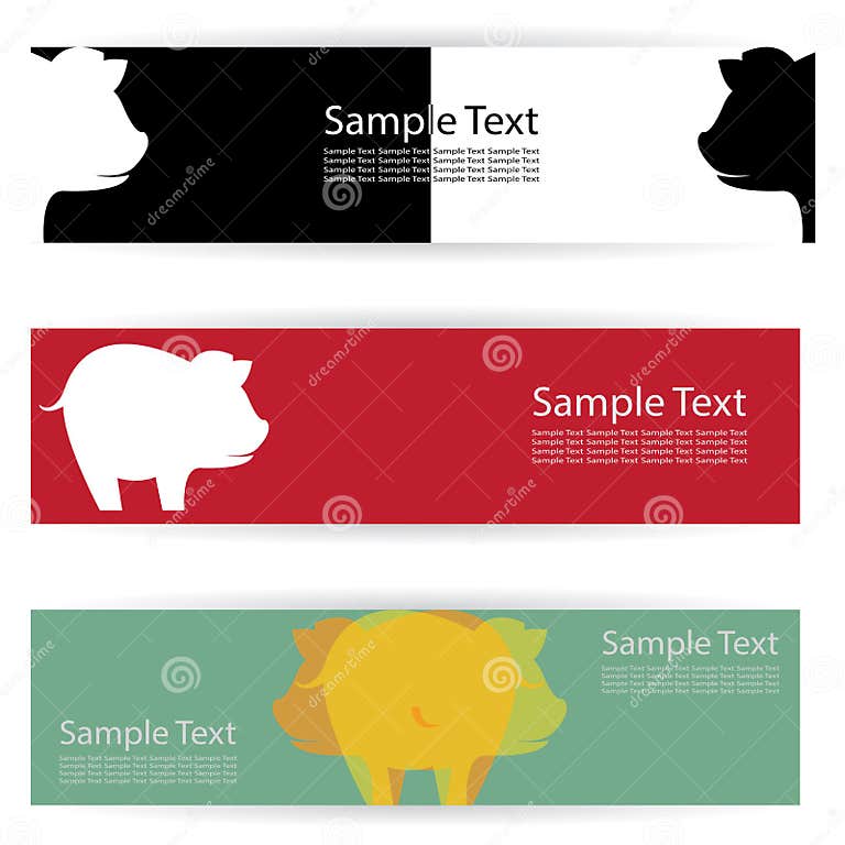 Pig banners stock vector. Illustration of person, farm - 31463462