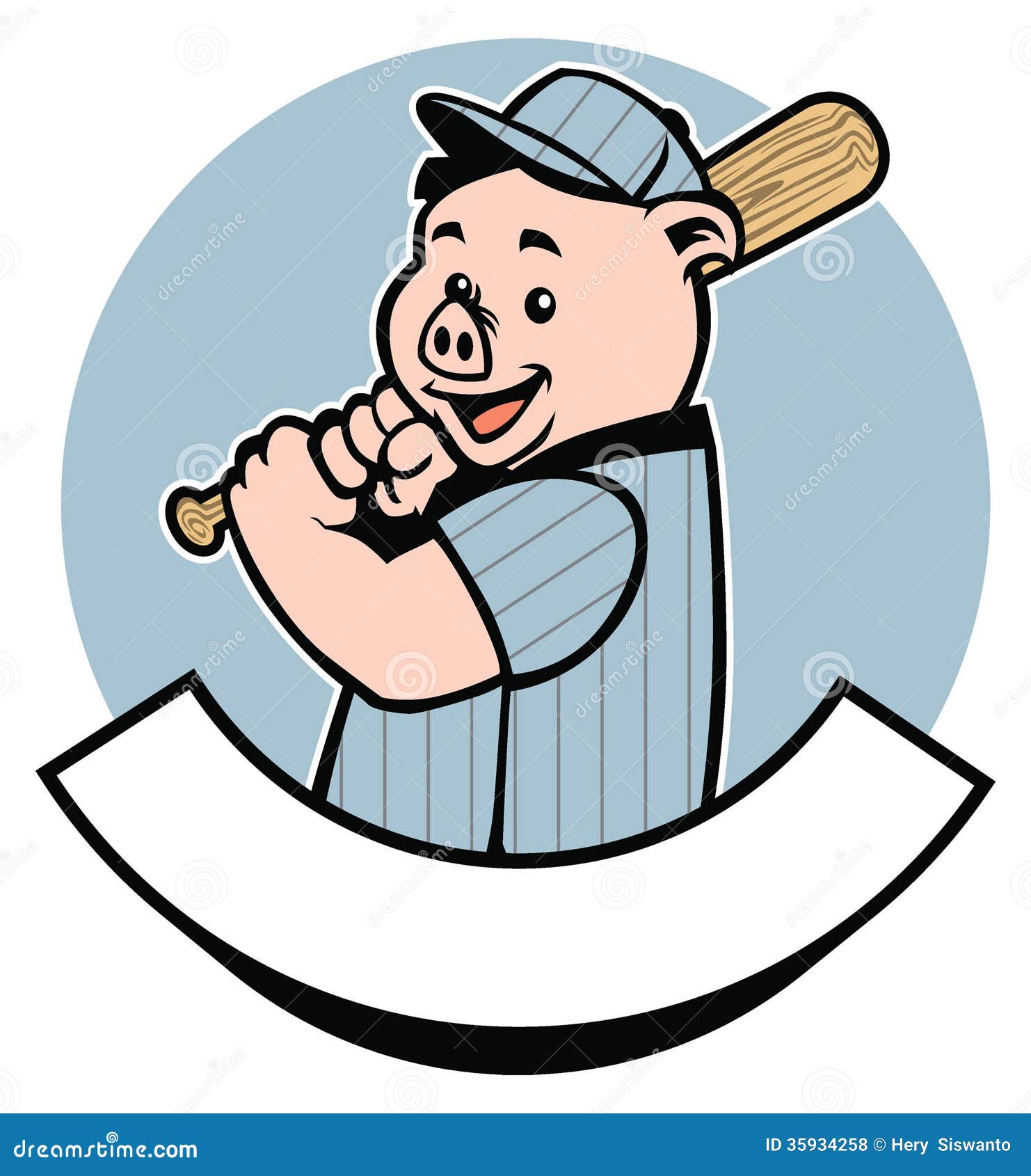 Pig baseball player stock vector. Illustration of pitcher - 35934258